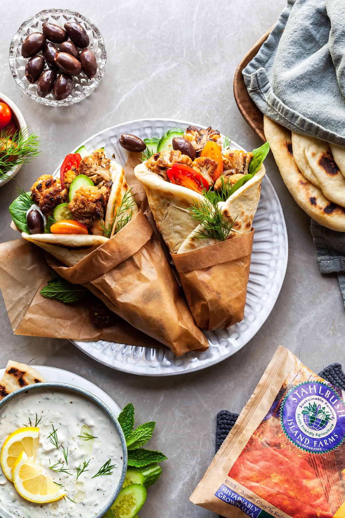 Vegan Cauliflower Gyros - Crumbs & Caramel