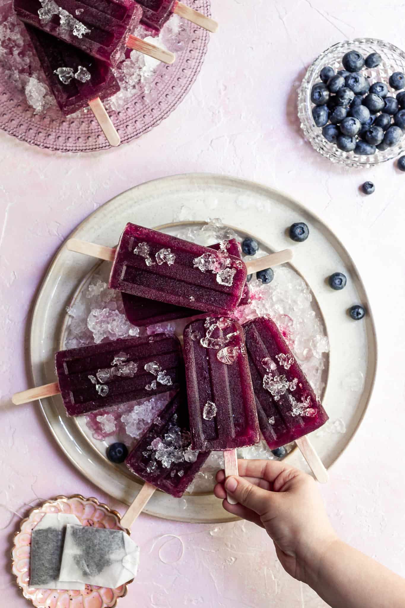 Blueberry Earl Grey Popsicles - Crumbs & Caramel