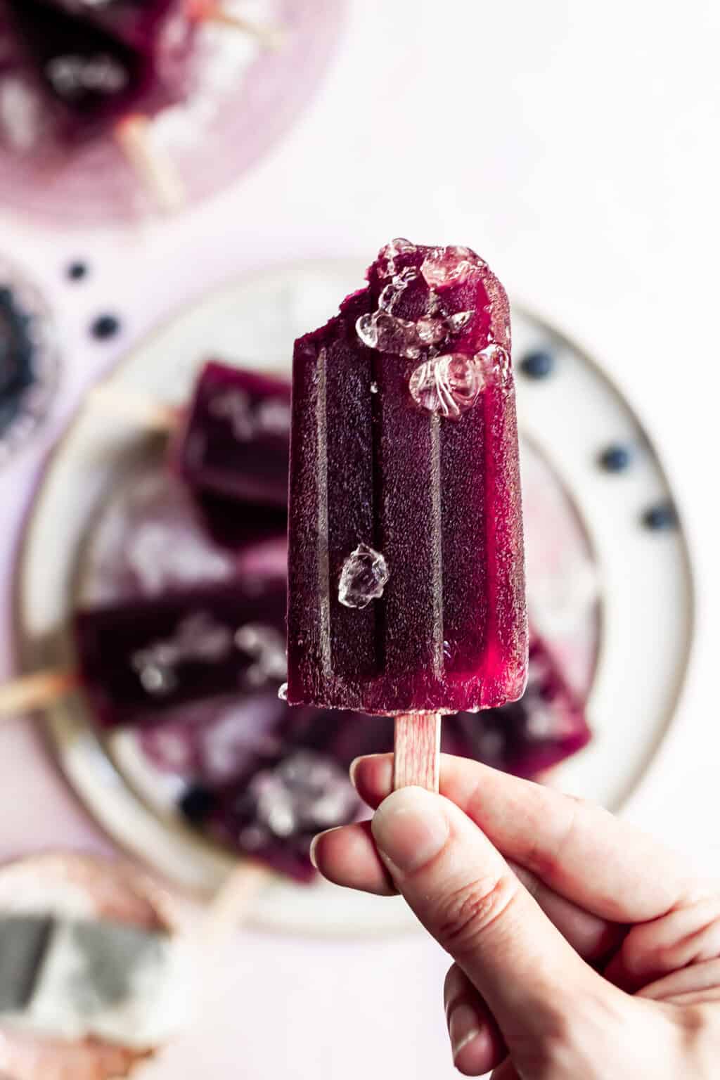 Blueberry Earl Grey Popsicles - Crumbs & Caramel