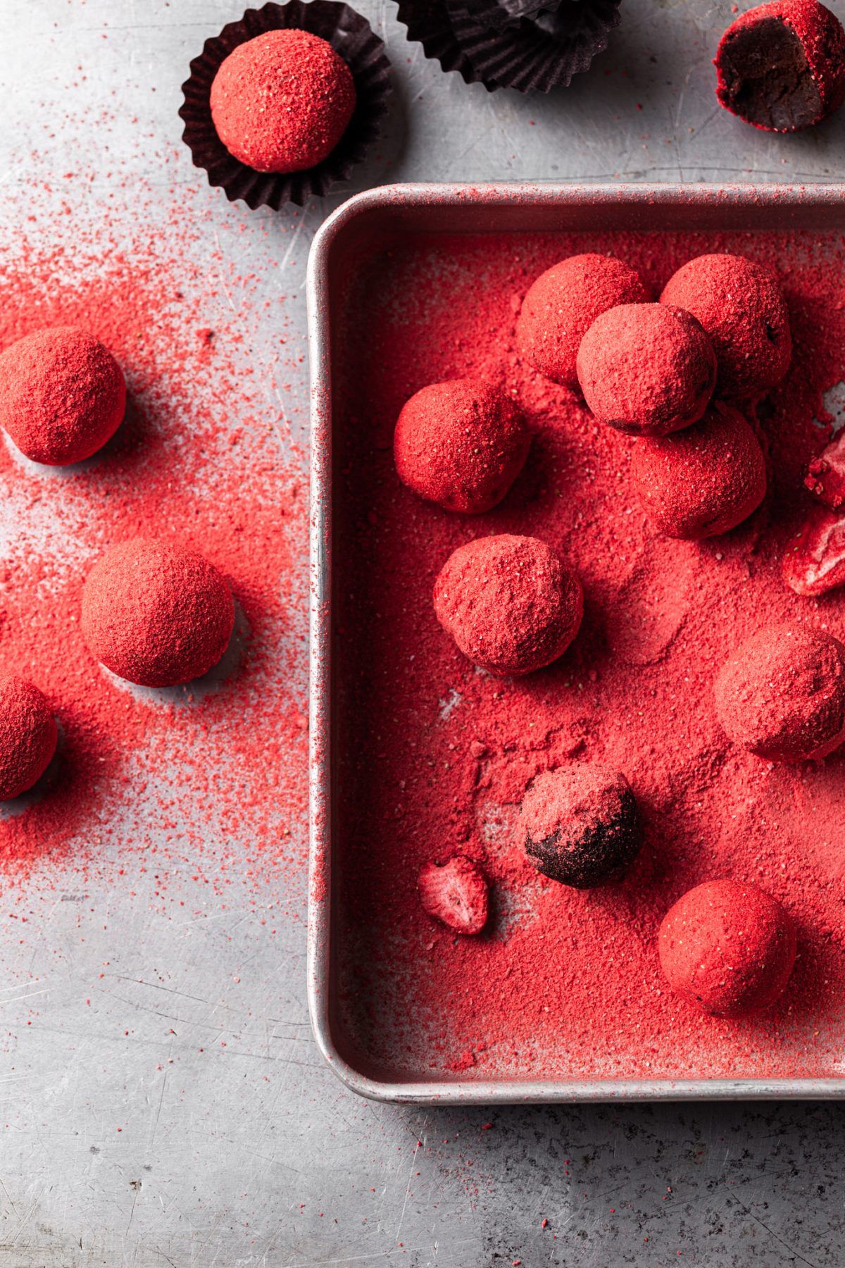 Chocolate Strawberry Truffles (Vegan) - Crumbs & Caramel