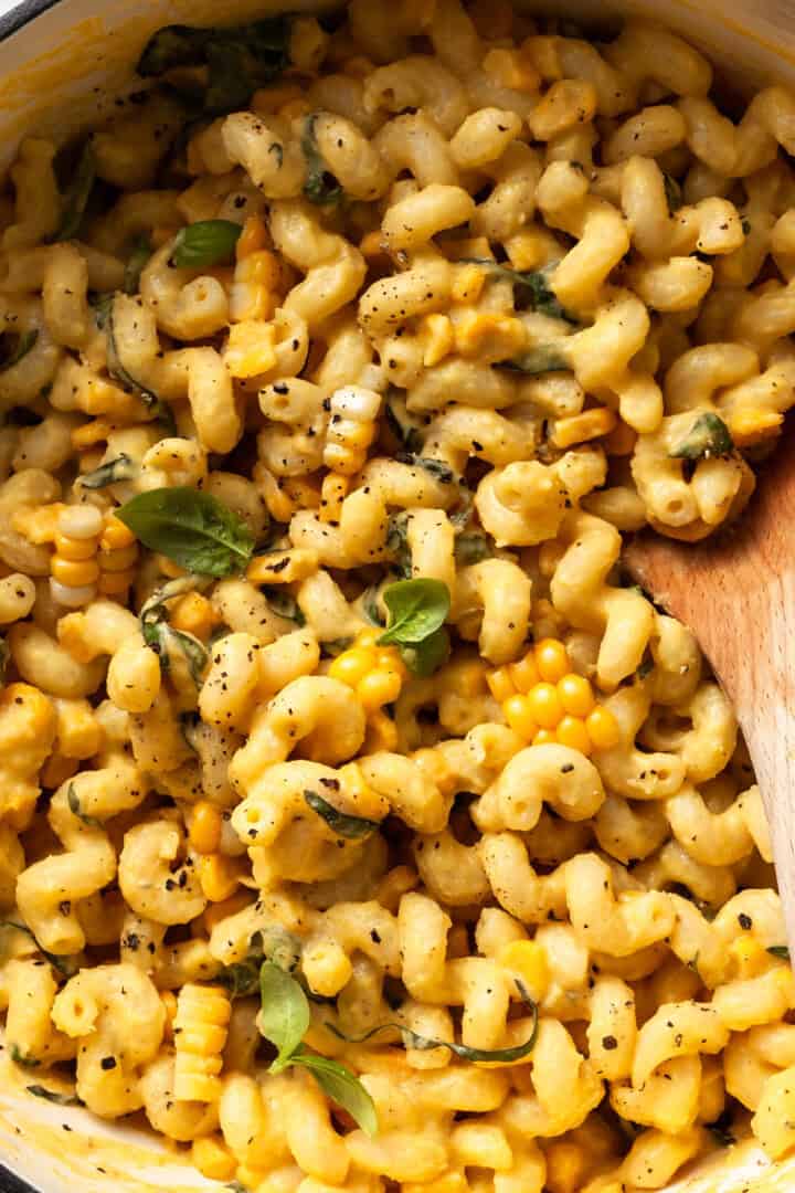Creamy Corn Pasta (Vegan) - Crumbs & Caramel