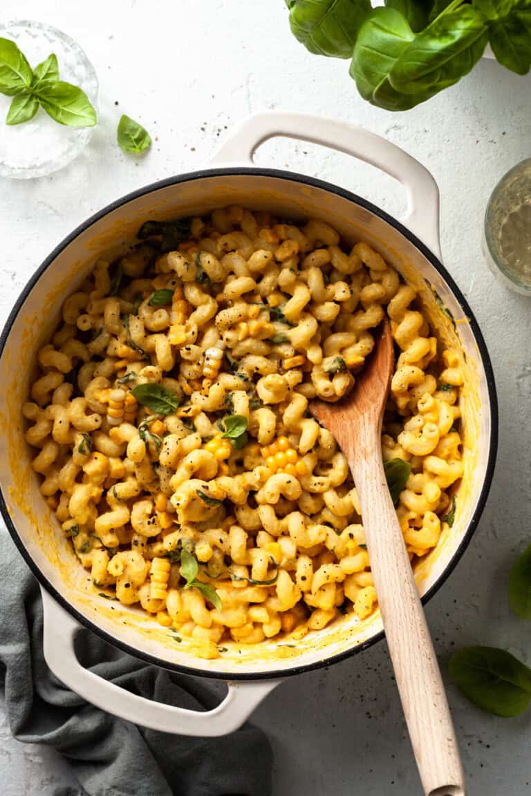 Creamy Corn Pasta (Vegan) - Crumbs & Caramel